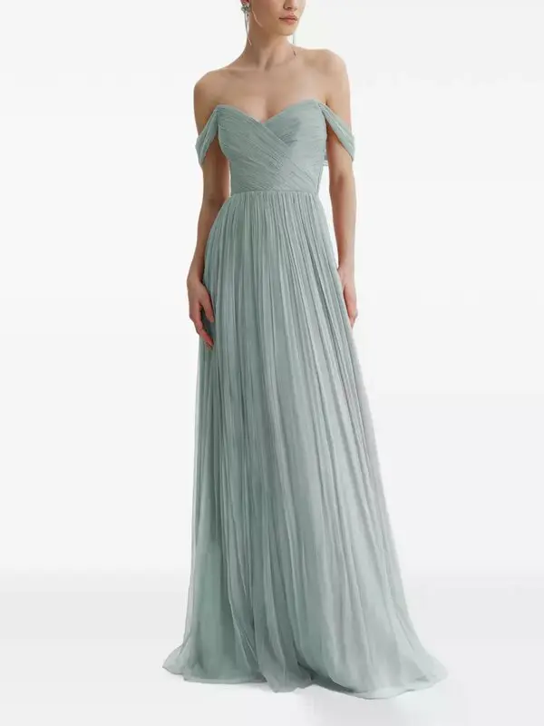 FRAMBOISE Kiros Pleated Maxi Dress