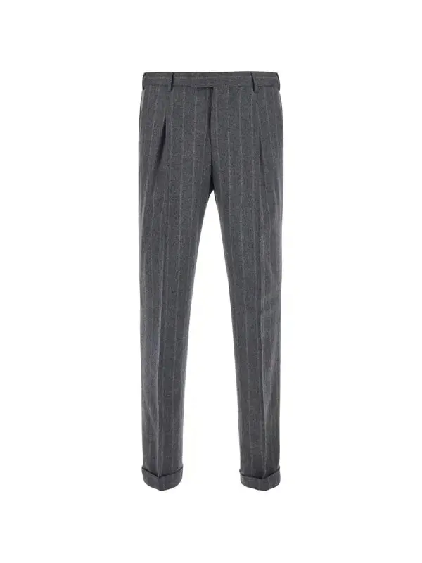 PT TORINO Pinstripe-pattern Pleated Trousers