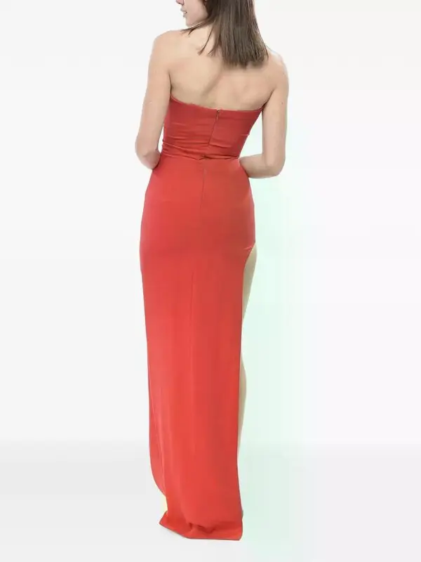 MONOT Strapless High-slit Maxi Dress