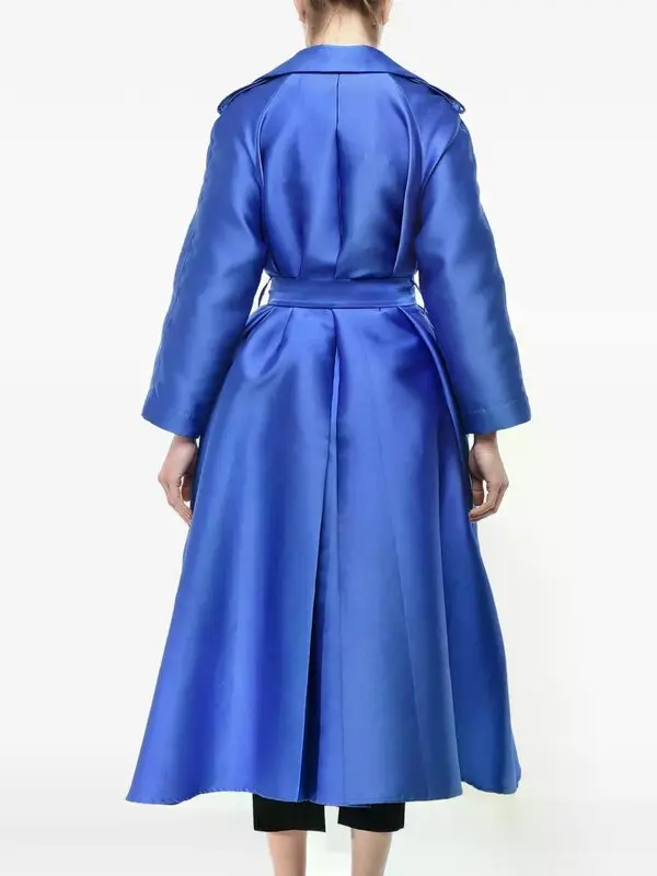 SUPER BLOND Satin Finish Belted Trench Coat