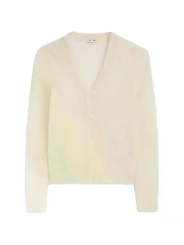 JIL SANDER Lace-knit Mohair-blend Cardigan