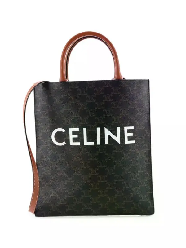 Celine Vertical Cabas Triomphe Coated Canvas Small Tote Bag