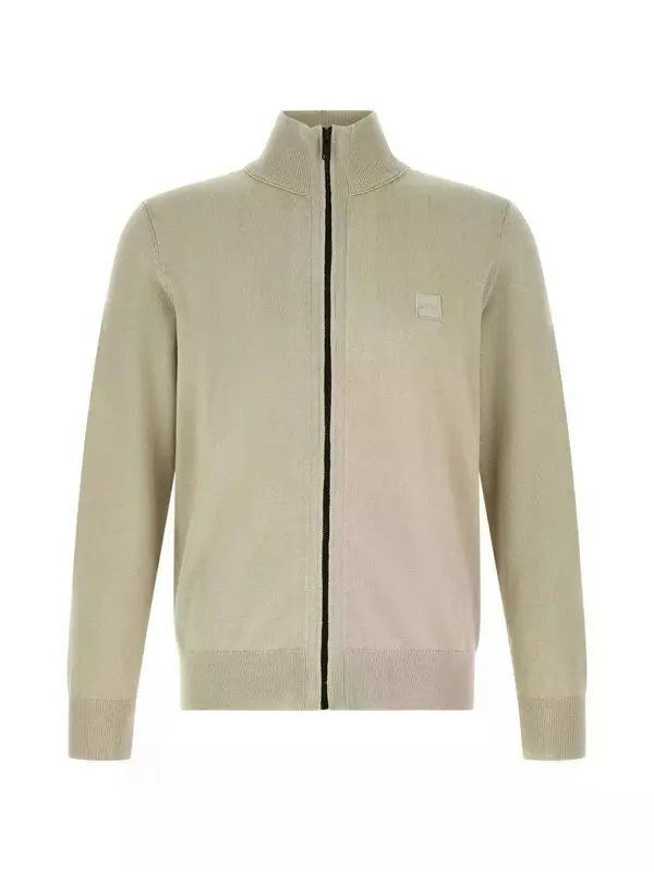 BOSS Logo-patch Zip-up Cardigan