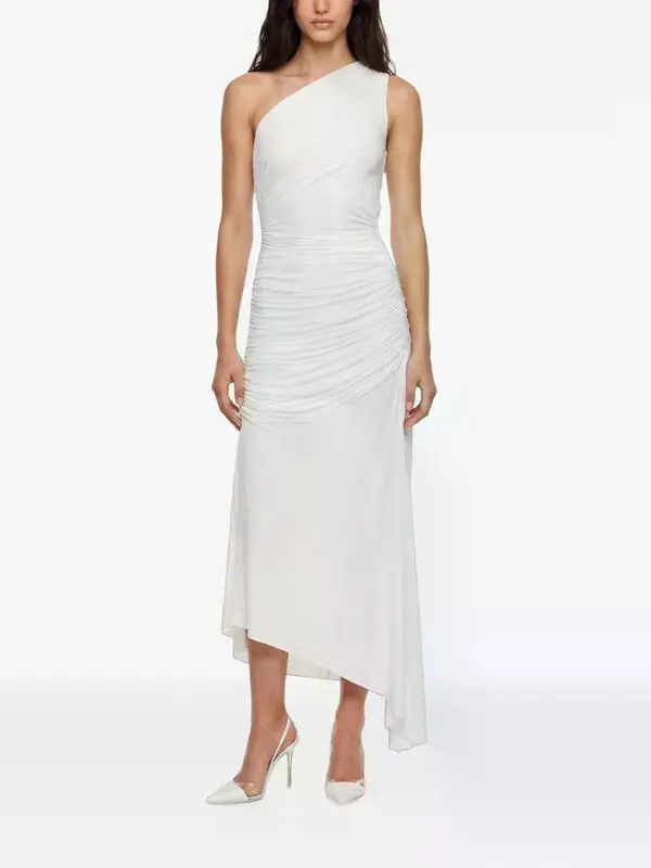 Alex Perry One-shoulder Ruched Jersey Dress - White