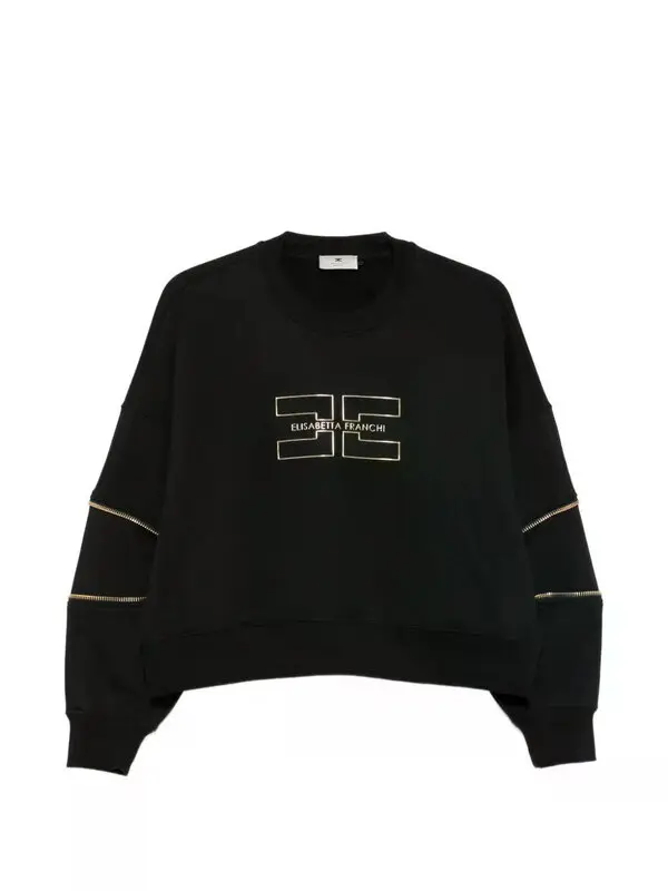 Elisabetta Franchi Logo-print Zip-detail Sweatshirt