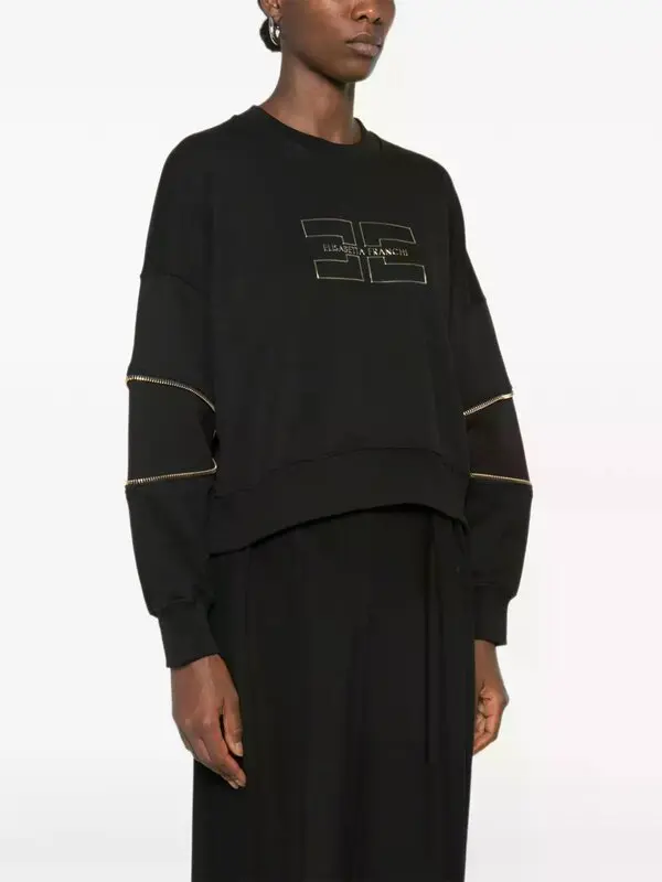 Elisabetta Franchi Logo-print Zip-detail Sweatshirt