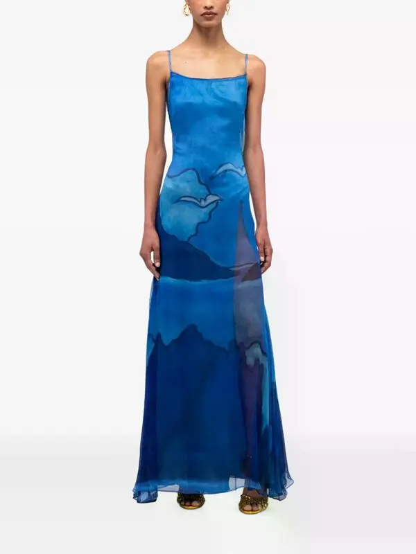 DONDE ESTEBAN Es Vedra Side-slit Silk Maxi Dress