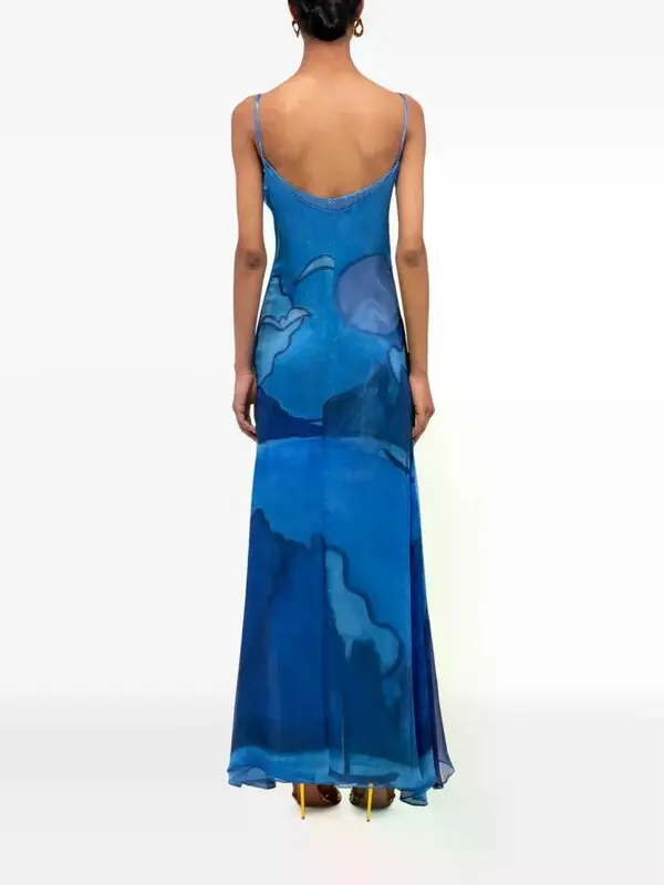DONDE ESTEBAN Es Vedra Side-slit Silk Maxi Dress