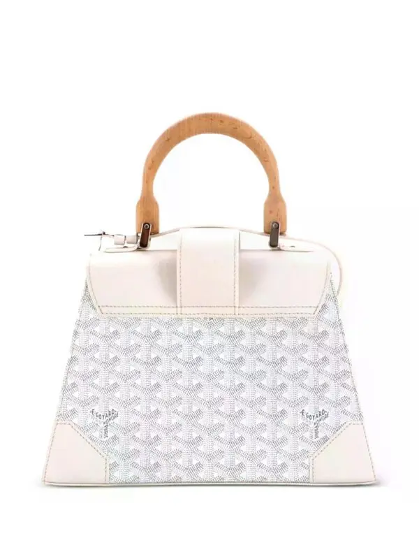 Goyard Saigon Top Handle Bag In Coated Canvas And Leather Pm Satchel - White