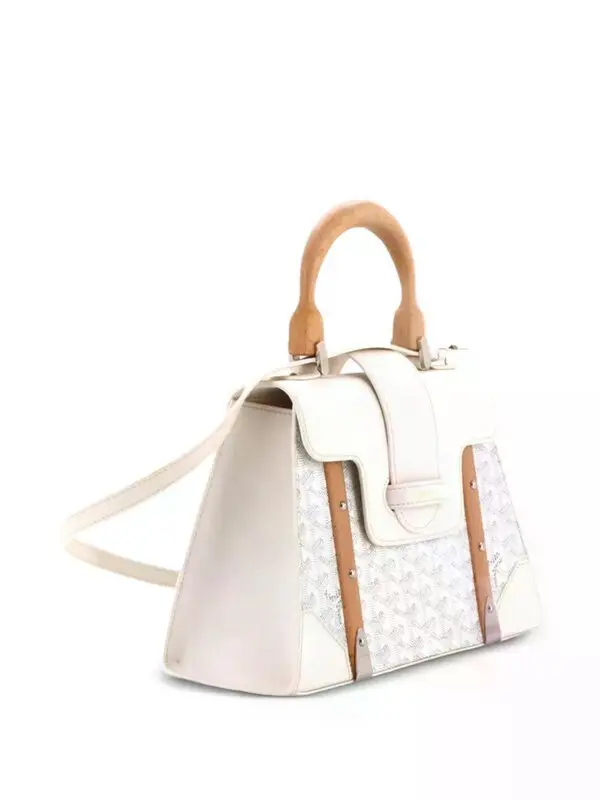 Goyard Saigon Top Handle Bag In Coated Canvas And Leather Pm Satchel