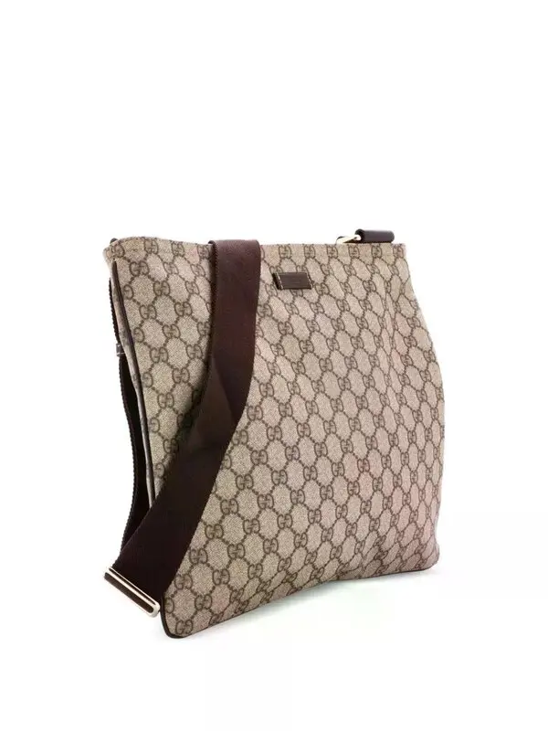 Gucci Gg Coated Canvas Zip Top Messenger Bag