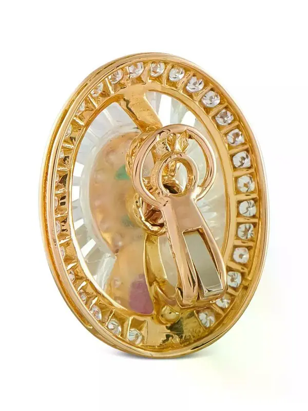 Boucheron 18k Yellow Diamond And Rock Crystal Clip-on Earrings