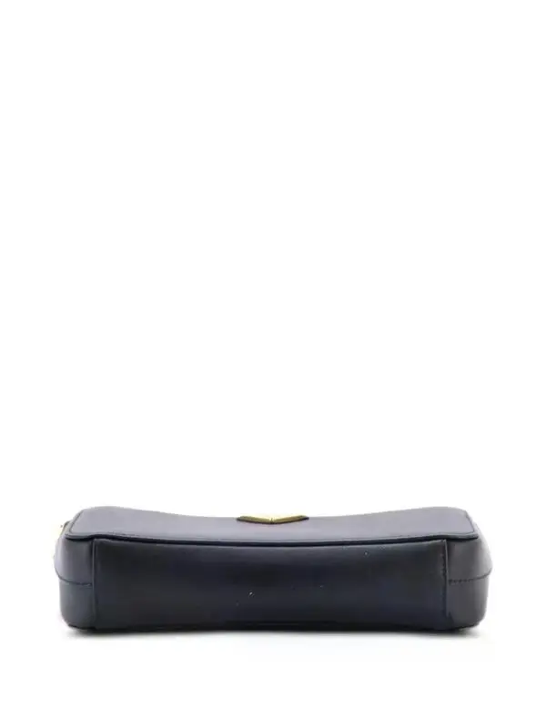 Prada Saffiano Leather Double Zip Wallet On Chain Mini Clutch Bag