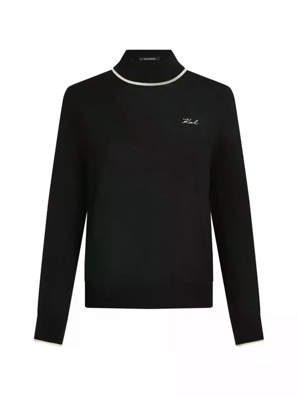 Karl Lagerfeld Logo-embroidered Turtleneck Sweater