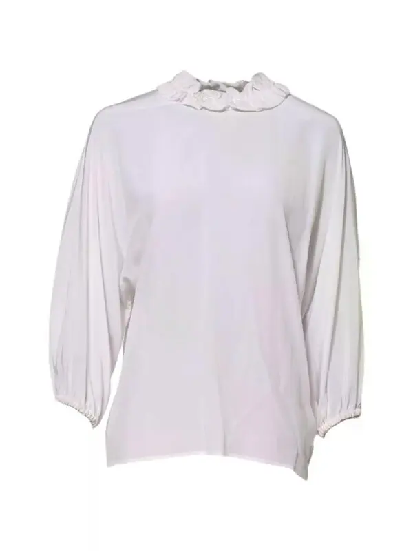 Dolce & Gabbana Ruffle-trim Silk Blouse