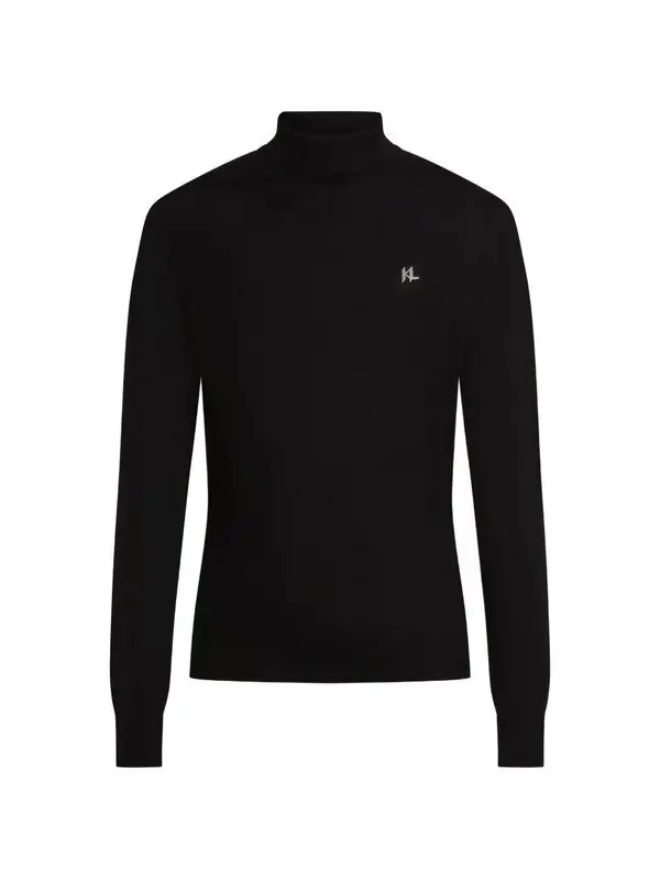 Karl Lagerfeld Monogram Wool Turtleneck Sweater