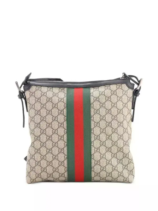 Gucci Gg Coated Canvas Messenger Bag - Black
