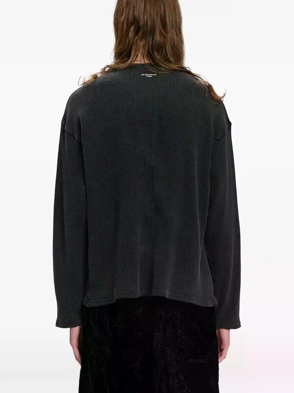 ANN DEMEULEMEESTER Graphic-print Waffle-knit T-shirt
