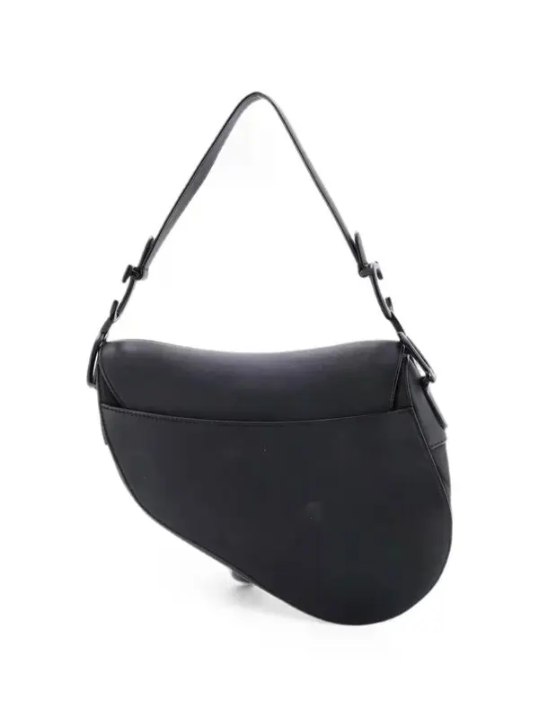 Dior Ultra Matte Saddle Handbag Leather Medium Shoulder Bag - Black