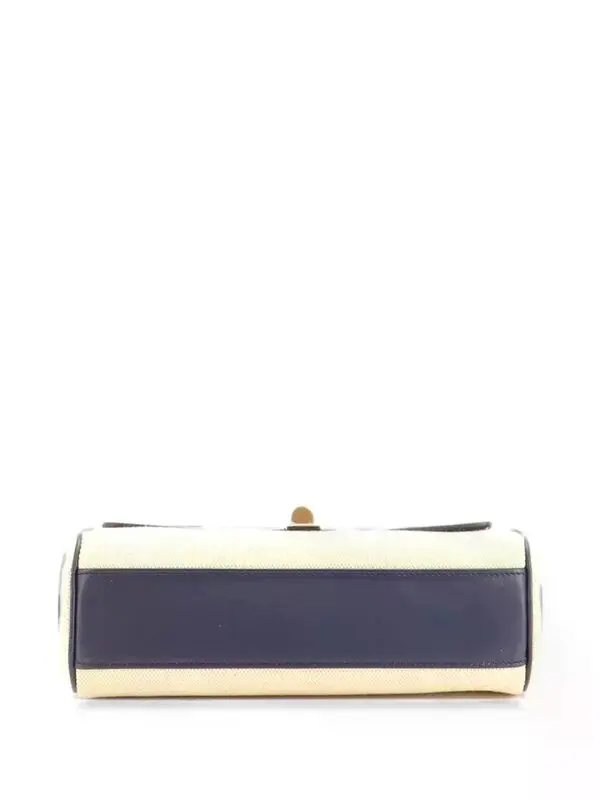 Celine Soft 16 Bag Canvas And Leather Teen Shoulder Bag - Blue