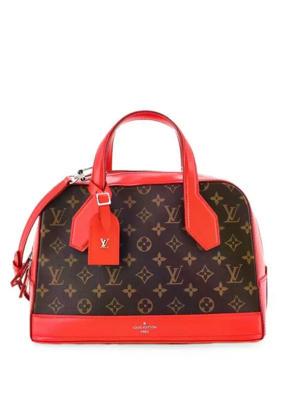 LOUIS VUITTON Dora Handbag Monogram Canvas And Calfskin Pm Satchel - Red