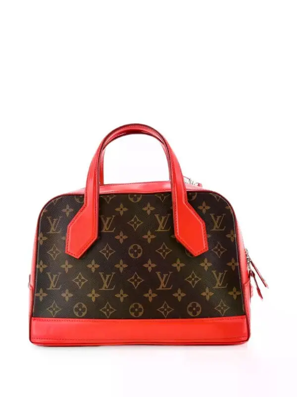 LOUIS VUITTON Monogram Canvas And Calfskin Dora Pm Satchel - Red