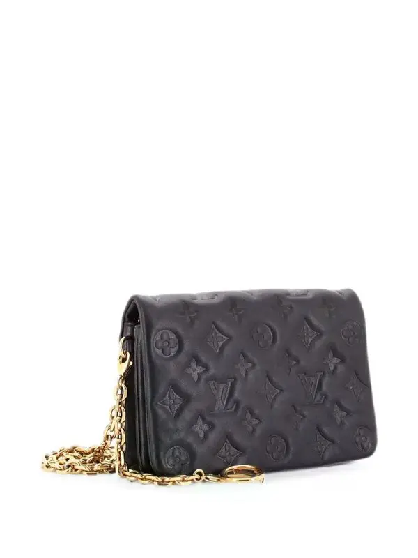 LOUIS VUITTON Coussin Pochette Monogram Embossed Lambskin Crossbody Bag