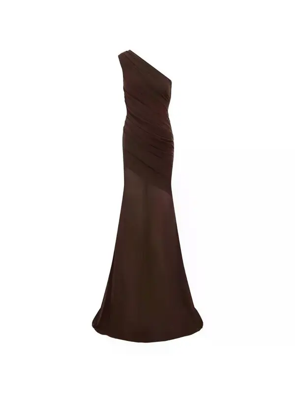 Alex Perry One-shoulder Ruched Gown