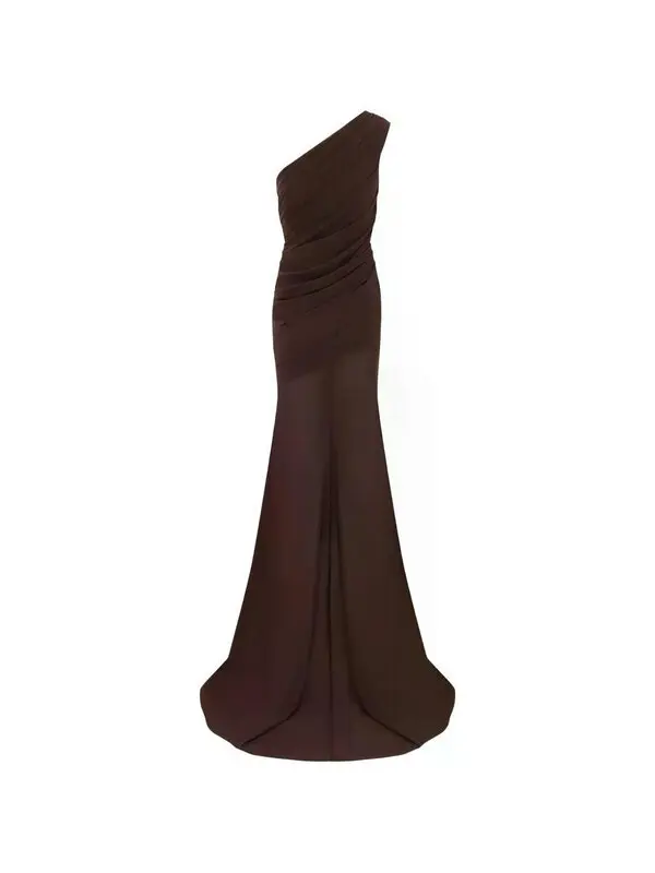 Alex Perry One-shoulder Ruched Gown