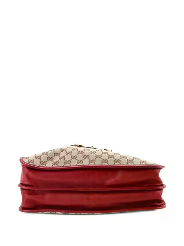 Gucci Horsebit 1955 Chain Gg Canvas With Leather Medium Tote Bag