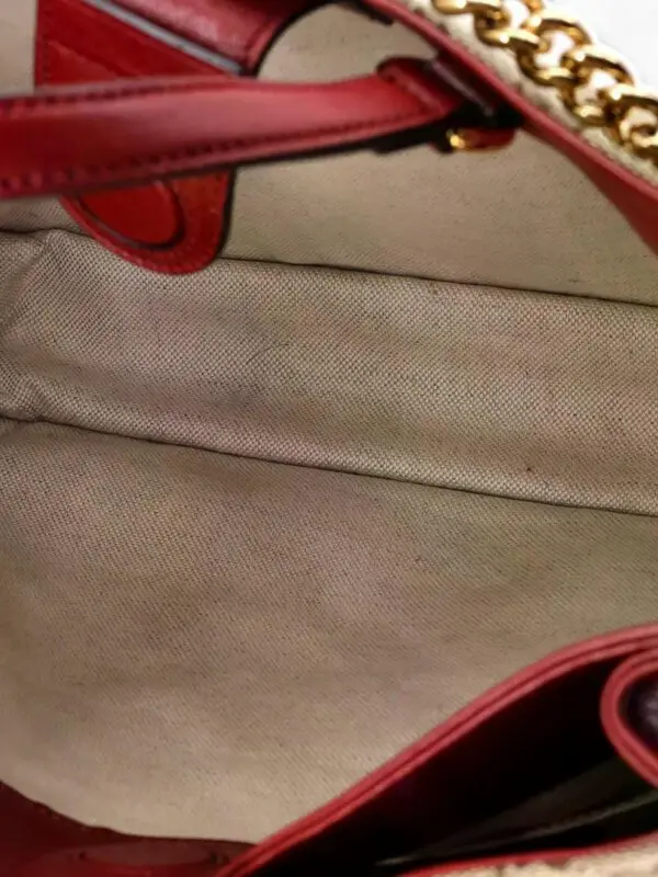 Gucci Horsebit 1955 Chain Gg Canvas With Leather Medium Tote Bag