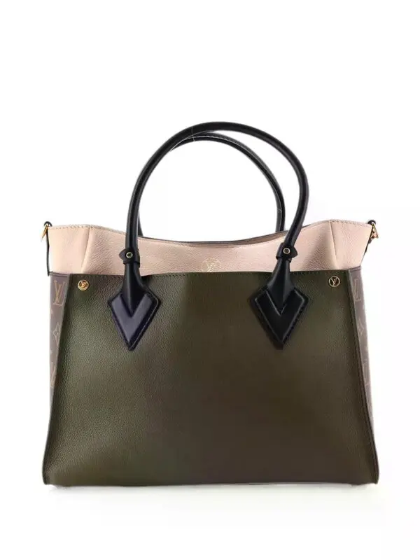 LOUIS VUITTON On My Side Leather With Monogram Canvas Mm Tote Bag - Brown