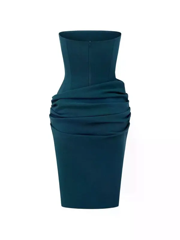 Alex Perry Strapless Draped Midi Dress
