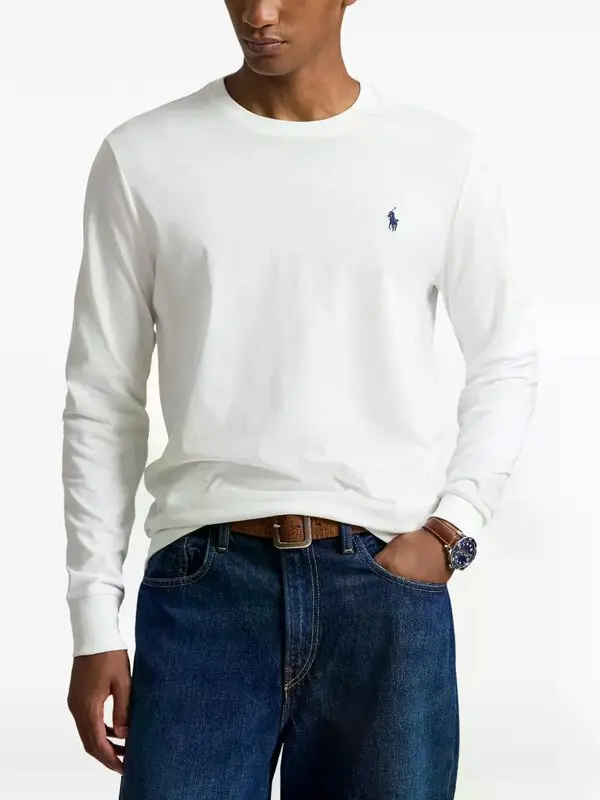 Polo Ralph Lauren Embroidered-logo Long-sleeve T-shirt - White
