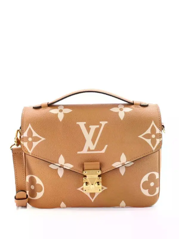 LOUIS VUITTON Pochette Metis Bicolor Monogram Empreinte Giant Crossbody Bag - Neutrals
