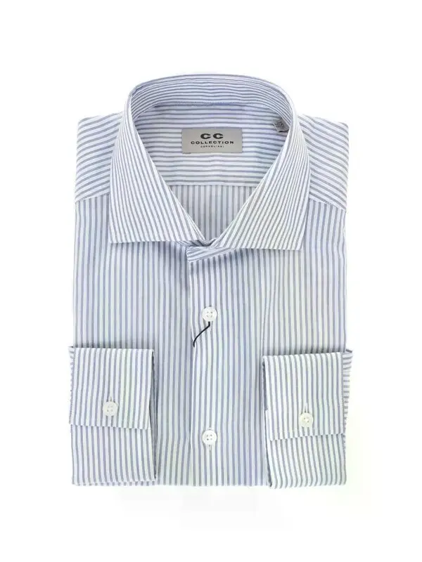 Corneliani Awning-stripe French-collar Shirt