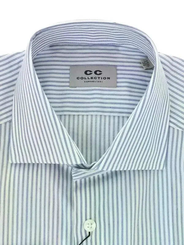 Corneliani Awning-stripe French-collar Shirt