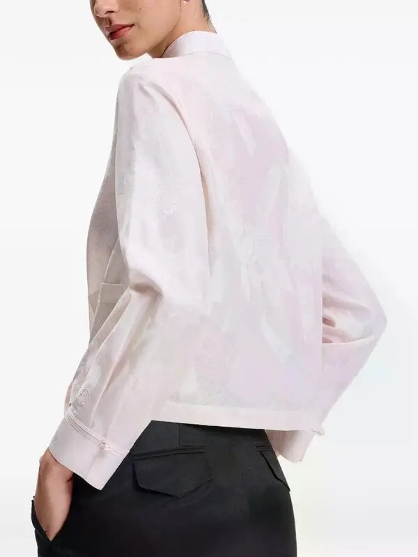 Shanghai Tang Mandarin-collar Jacquard Blouse