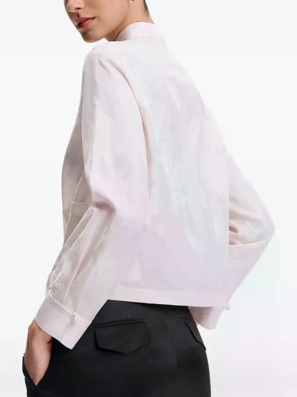 Shanghai Tang Mandarin Collar Jacquard Blouse