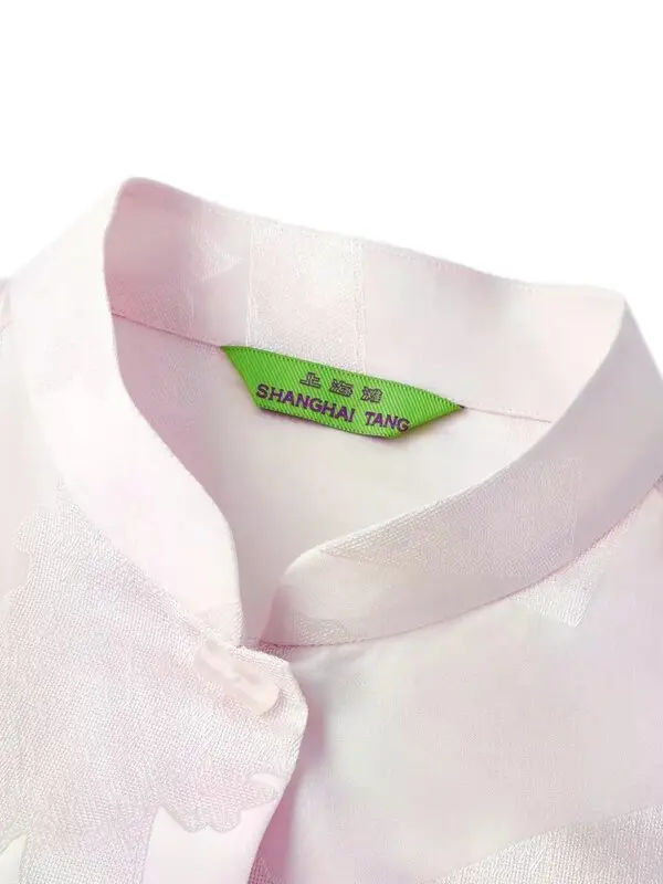 Shanghai Tang Mandarin Collar Jacquard Blouse