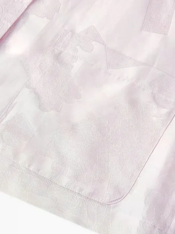 Shanghai Tang Mandarin Collar Jacquard Blouse