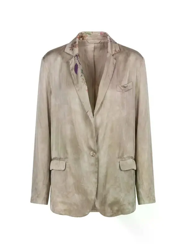 Avant Toi Floral Print Patchwork Blazer