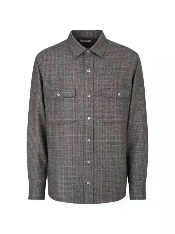 Agnona Check-pattern Wool-blend Shirt