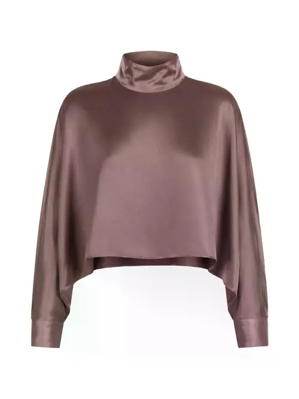 Lapointe High-neck Satin Blouse