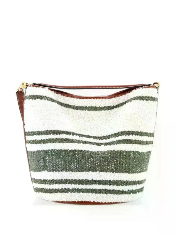Celine Plein Soleil 16 Bag Canvas With Leather Bucket Bag - Green