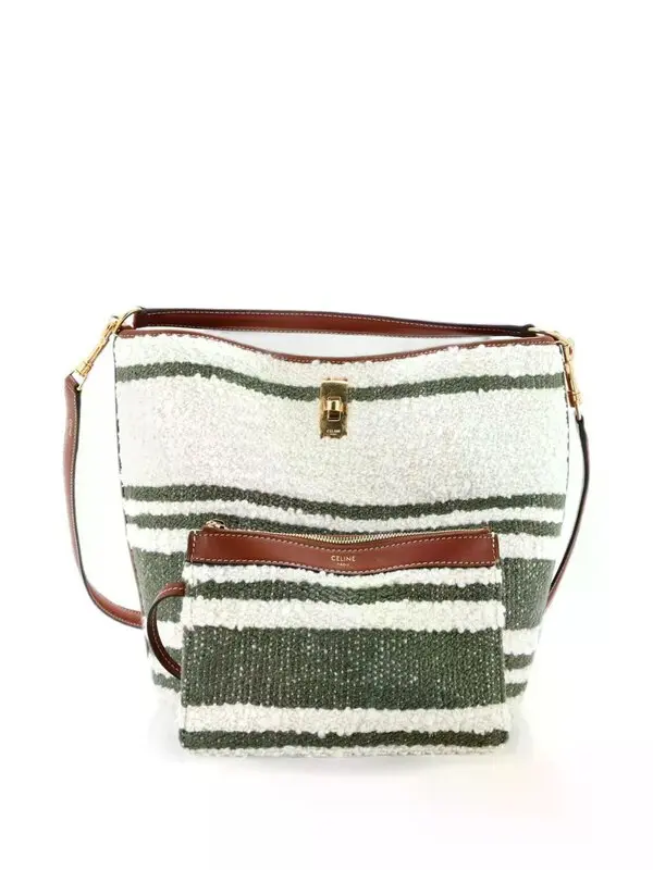 Celine Plein Soleil 16 Bag Canvas With Leather Bucket Bag