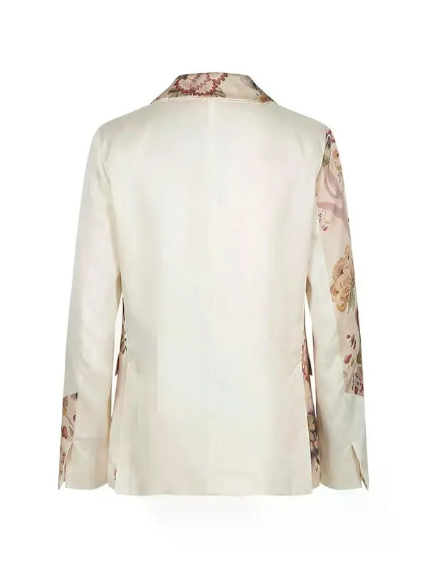 Avant Toi Floral Print Silk Blend Blazer