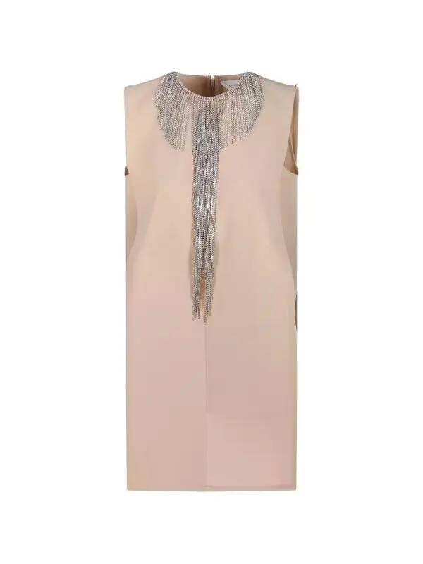 Sportmax Fringe-detail Sleeveless Mini Dress - Neutrals