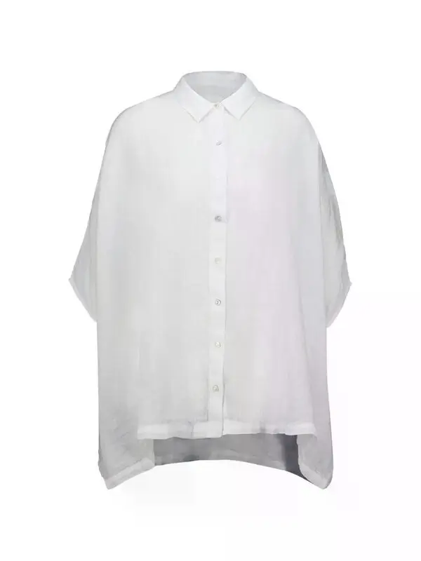 120% Lino Linen Short Sleeve Shirt - White