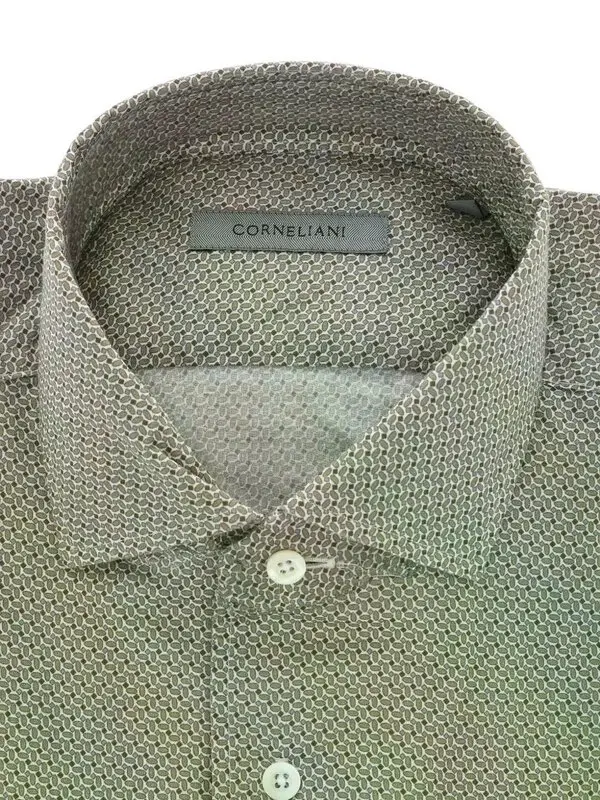 Corneliani Patterned French-collar Shirt